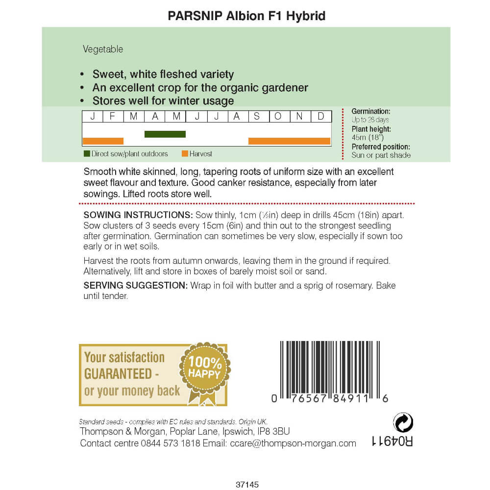 Parsnip Albion F1 Hybrid (AGM Range) - Mr Middleton Garden Shop