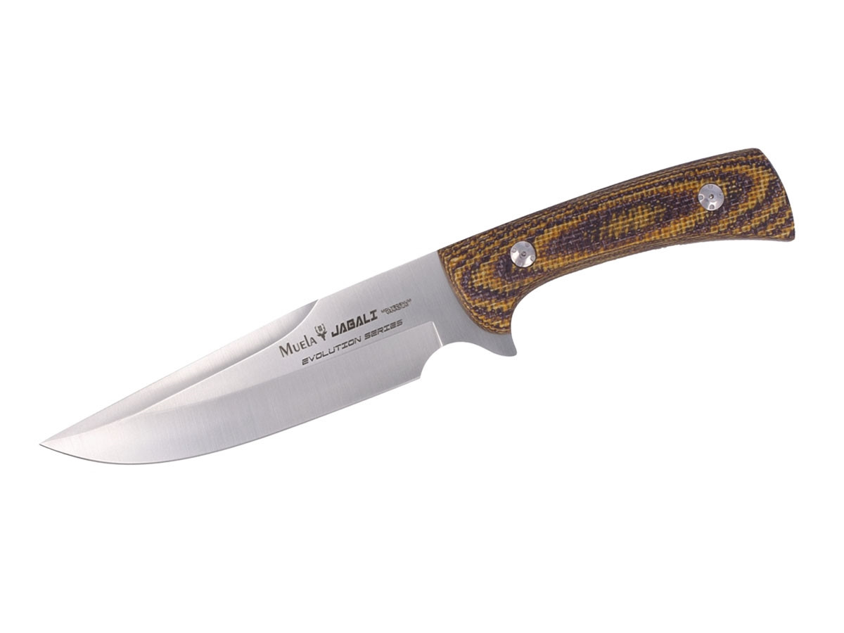 Muela Jabali Bushcraft Knife Brown Micarta Handle - 17G