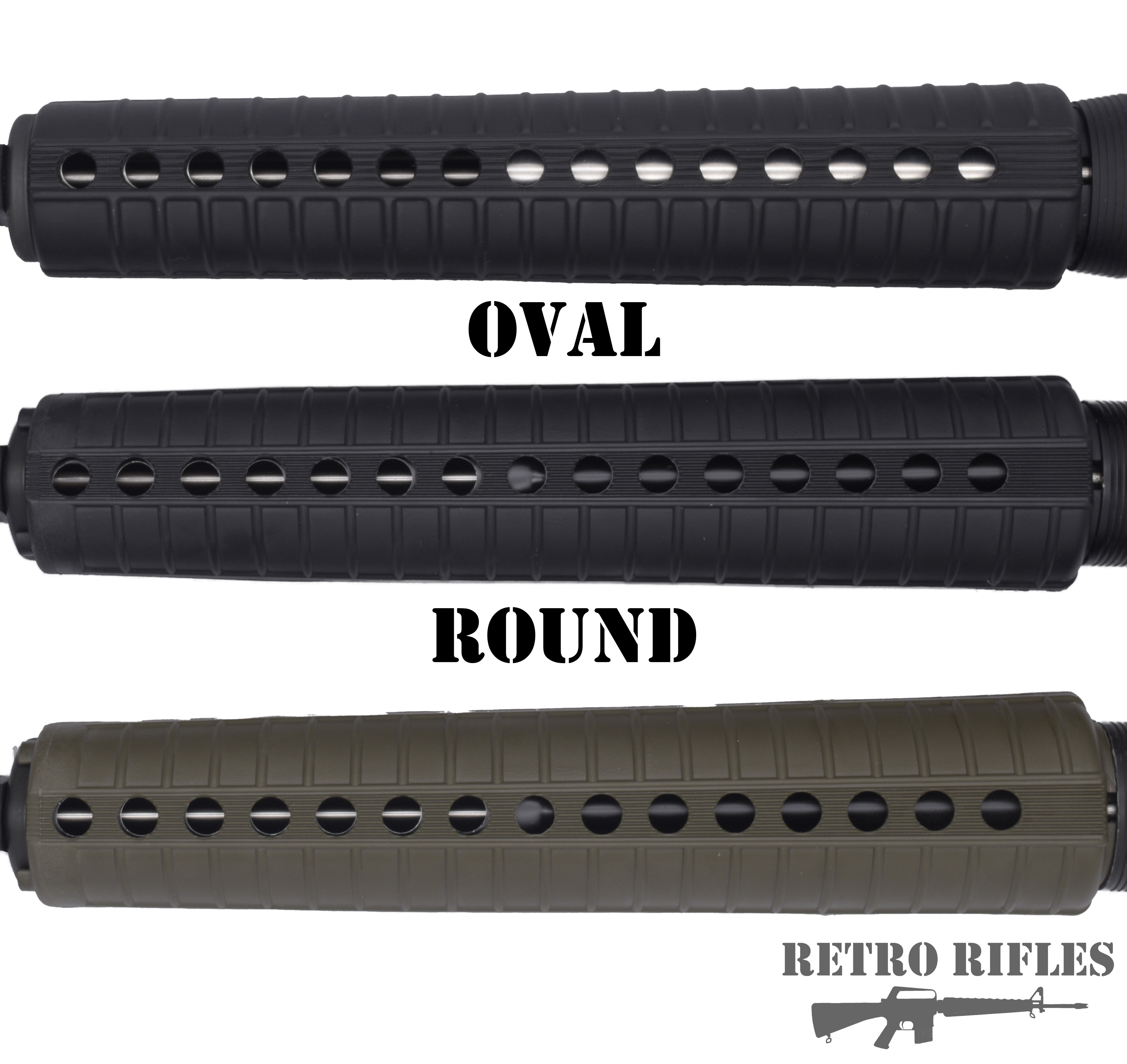 M16A2 Handguard (Black or Green) - (Round or Oval) - Retro Rifles