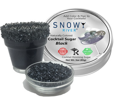 Snowy River Black Cocktail Sugar (Rimming Tin),cocktail sugar, cocktail ...