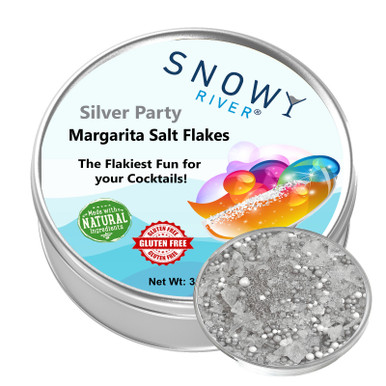 Silver Margarita Salt Flakes, Colored flake salts for home or ...