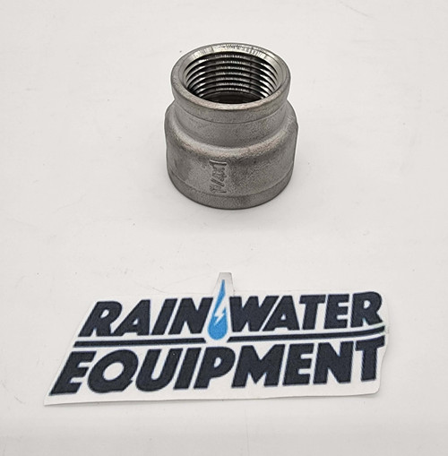 1 1/4" x 1" Stainless Steel Threaded Bell Reducer