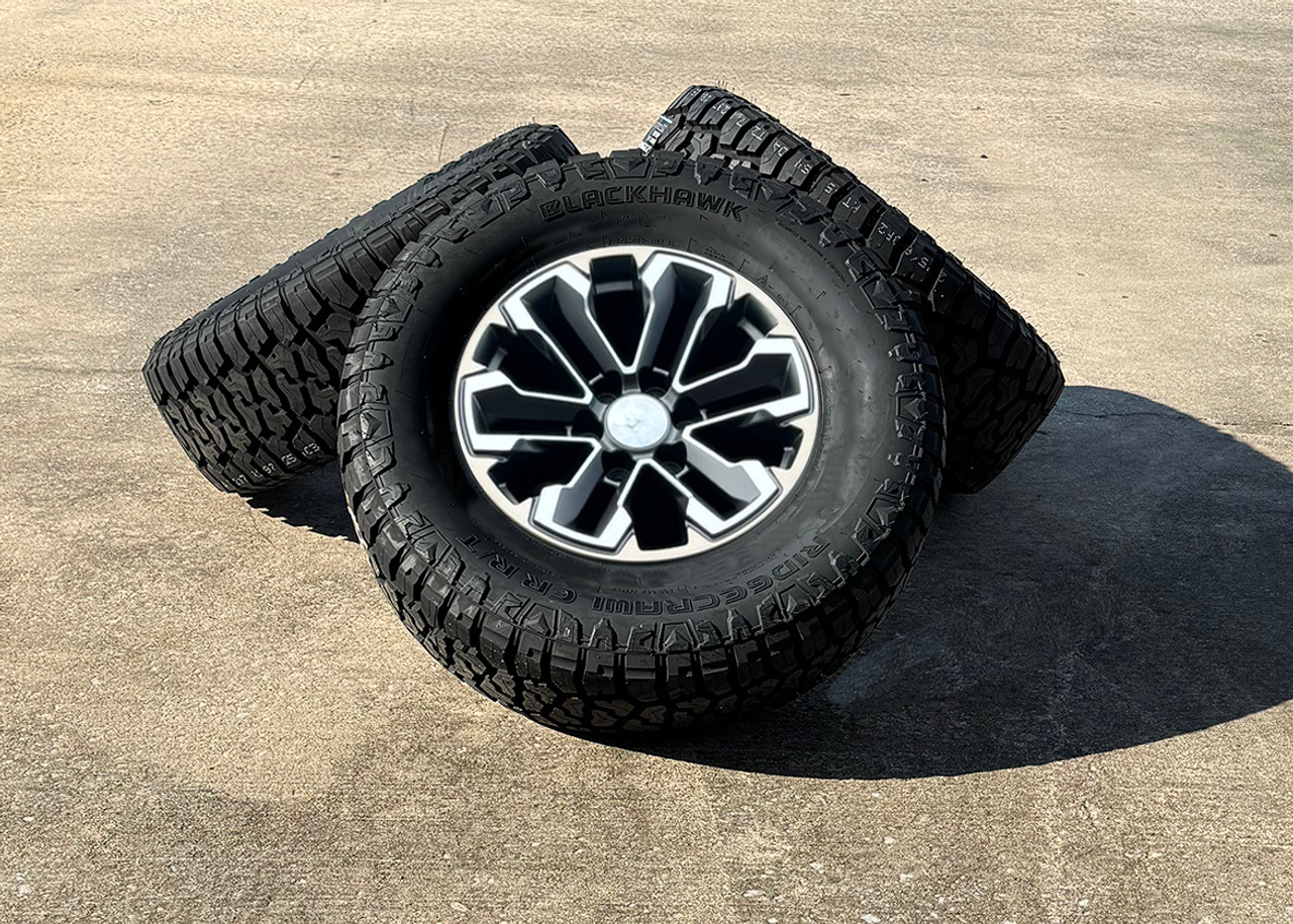 Gmc Split Spoke Style Gunmetal And Machine 18 Wheels With Blackhawk Rt