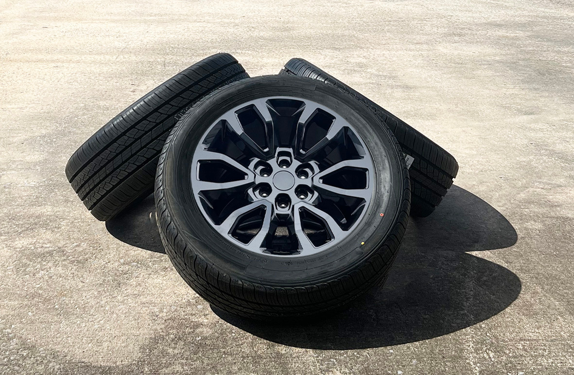 Ford F150 20" Gloss Black Replica Wheels with New All Season 275/60R20 ...