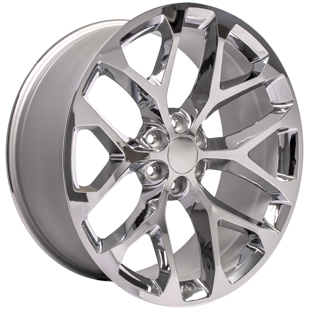 GM Replica 24 Inch Chrome Snowflake Rims for Silverado, Tahoe, Suburban ...