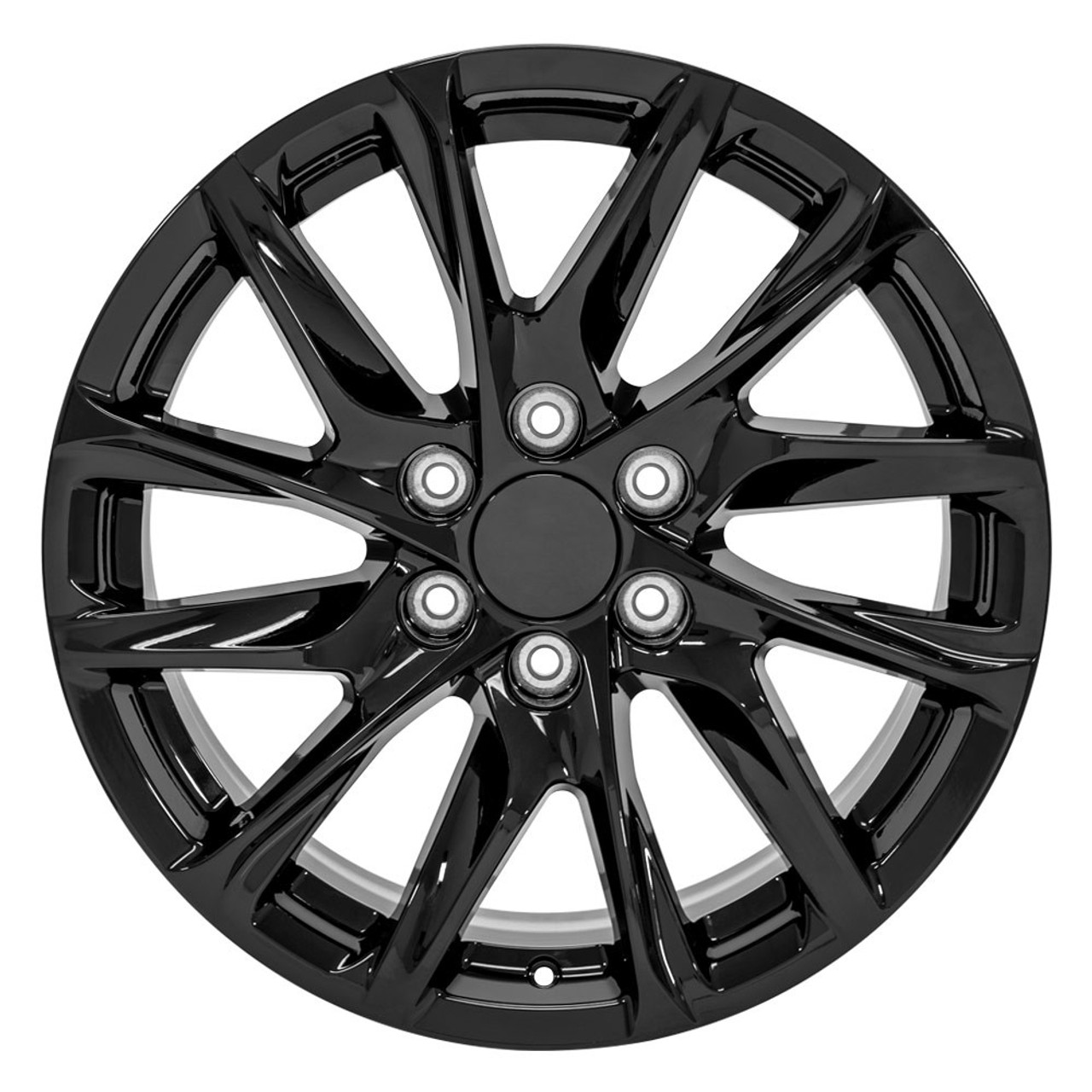 Gloss Black 20 Inch 12 Angled Spoke Ssx Escalade Replica Wheels