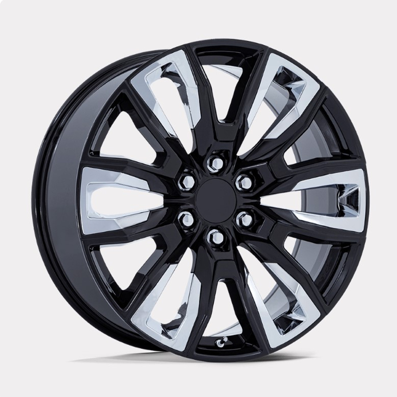 Gmc Gloss Black 22 Inch With Chrome Insert Platinum Replica Wheels