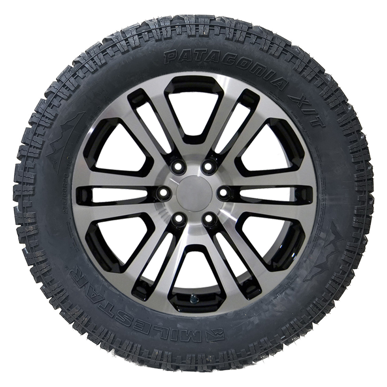 Gmc Split Spoke Black And Machine 20 Wheels With Xt Tires