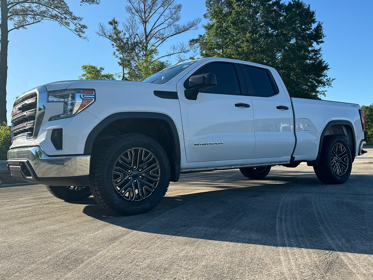 Chevy Gloss Black Milled Edge Six Split 20 Wheels And Xt Tires
