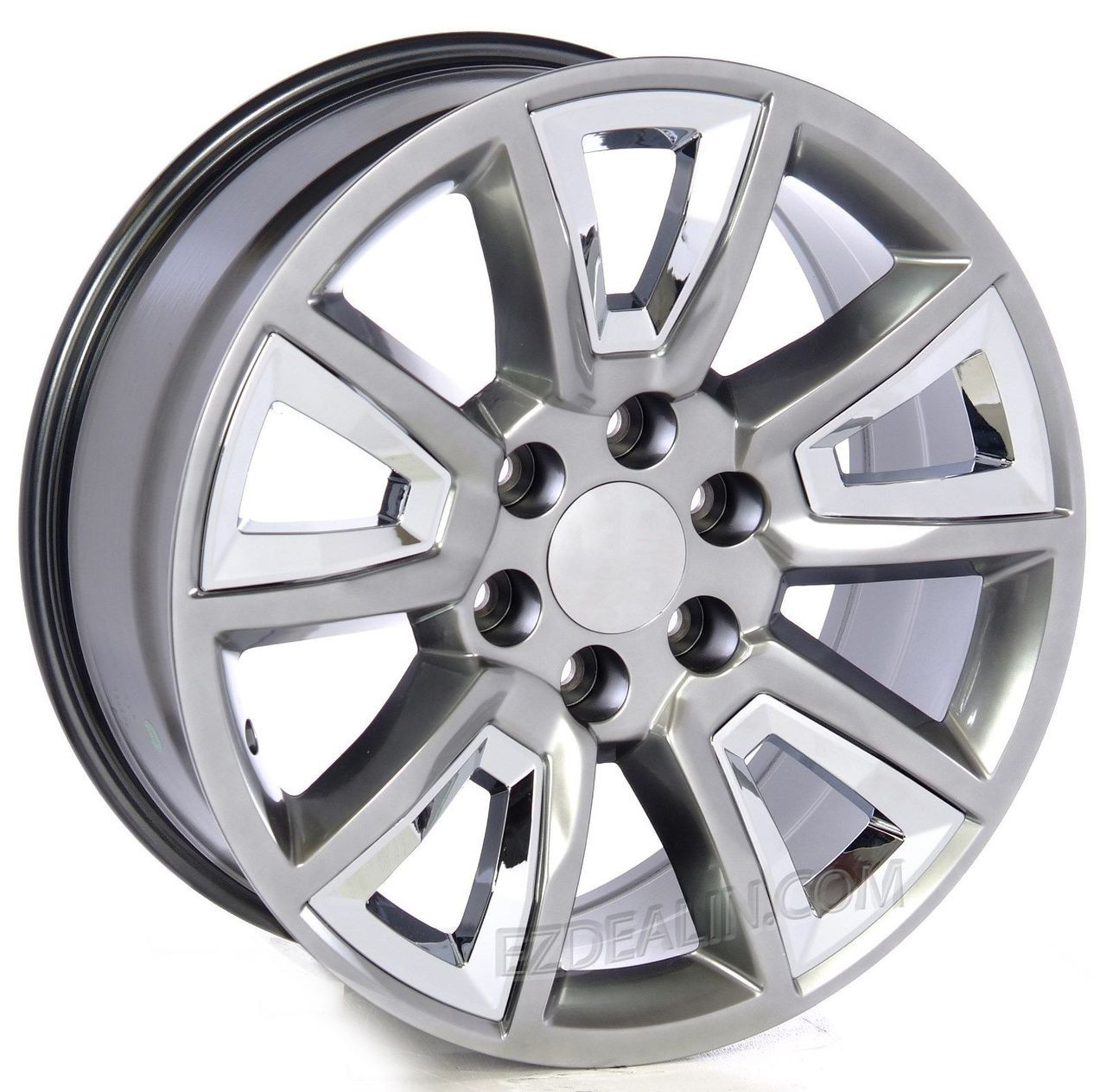 Gmc 20 Hyper Silver With V Style Chrome Insert Wheels For Denali