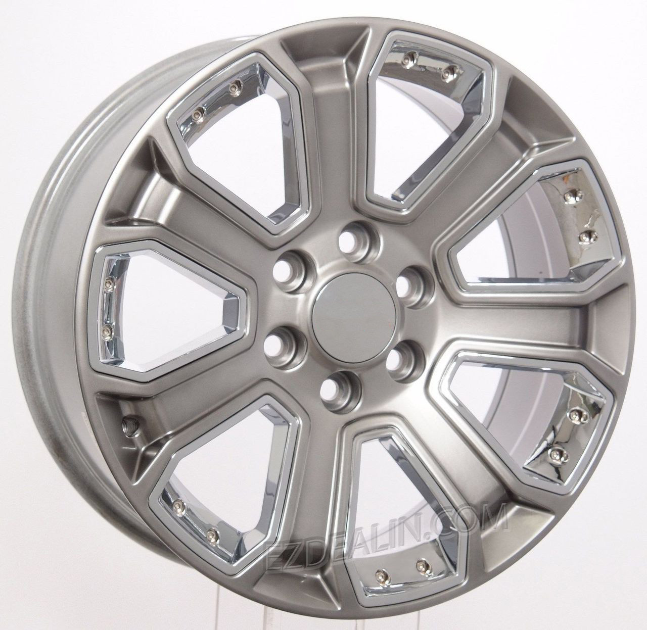 Gmc Style Hyper Silver 20 With Chrome Inserts Wheels