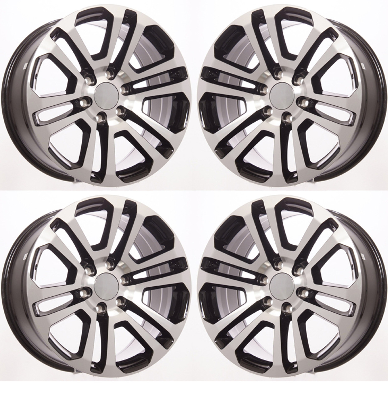 Gmc Black And Machined Split Spoke 20 Inch Wheels