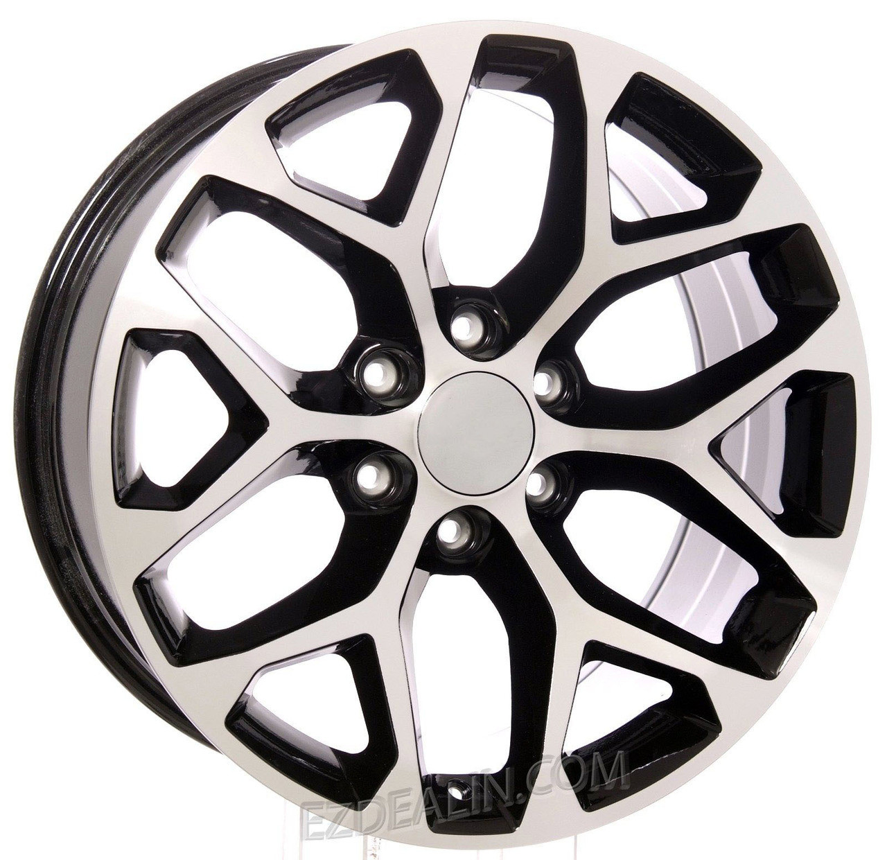 GMC Style Black and Machined Snowflake 20 inch Wheels