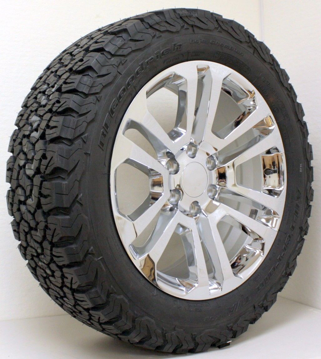 GMC Split Spoke Chrome 20" Wheels With 275/55/20 BFG KO2 A/T Tires
