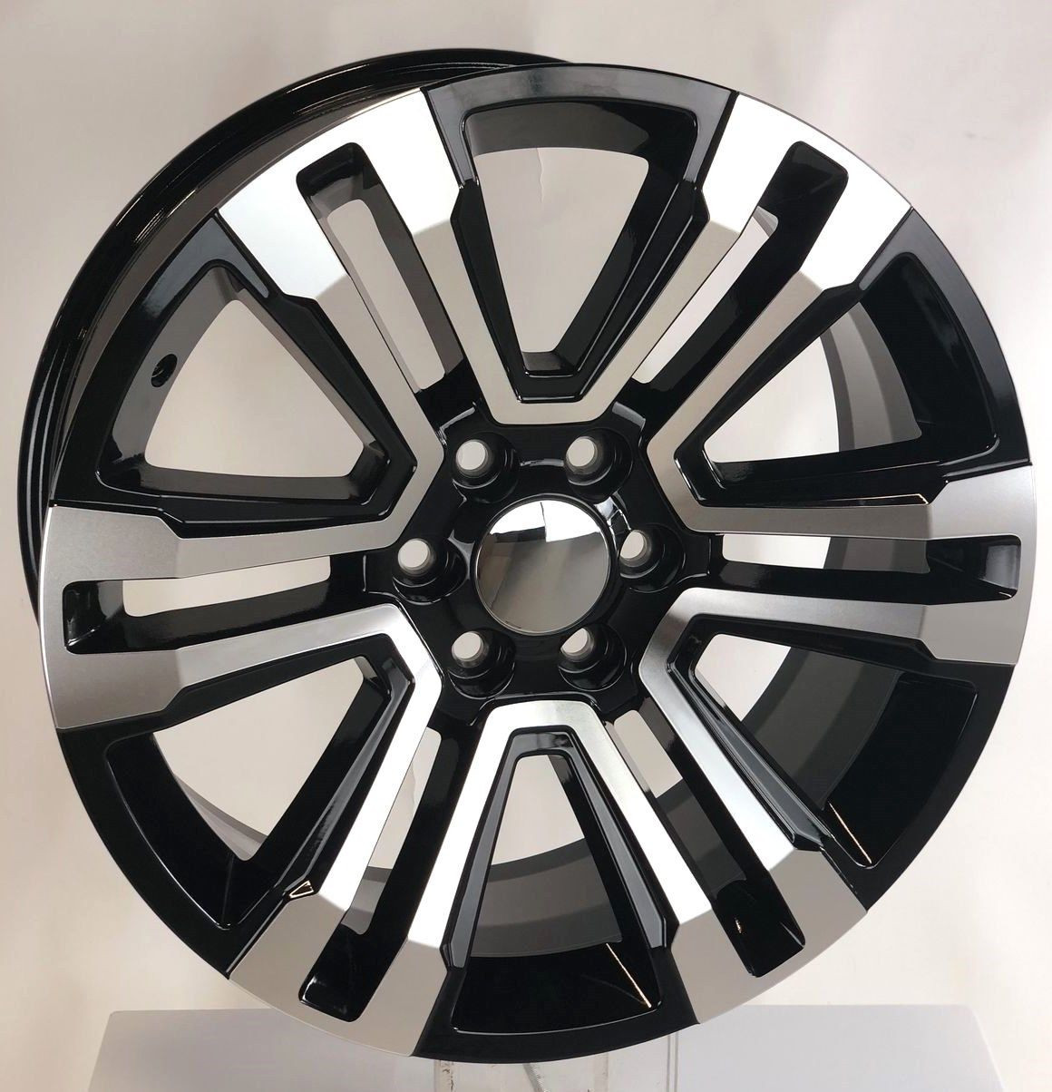 GMC Gloss Black and Machine 22 Inch Denali Style Split Spoke Wheels