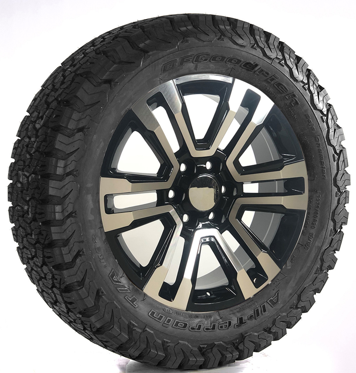Chevy Style Denali Style Split Spoke 20 Black And Machine Wheels With