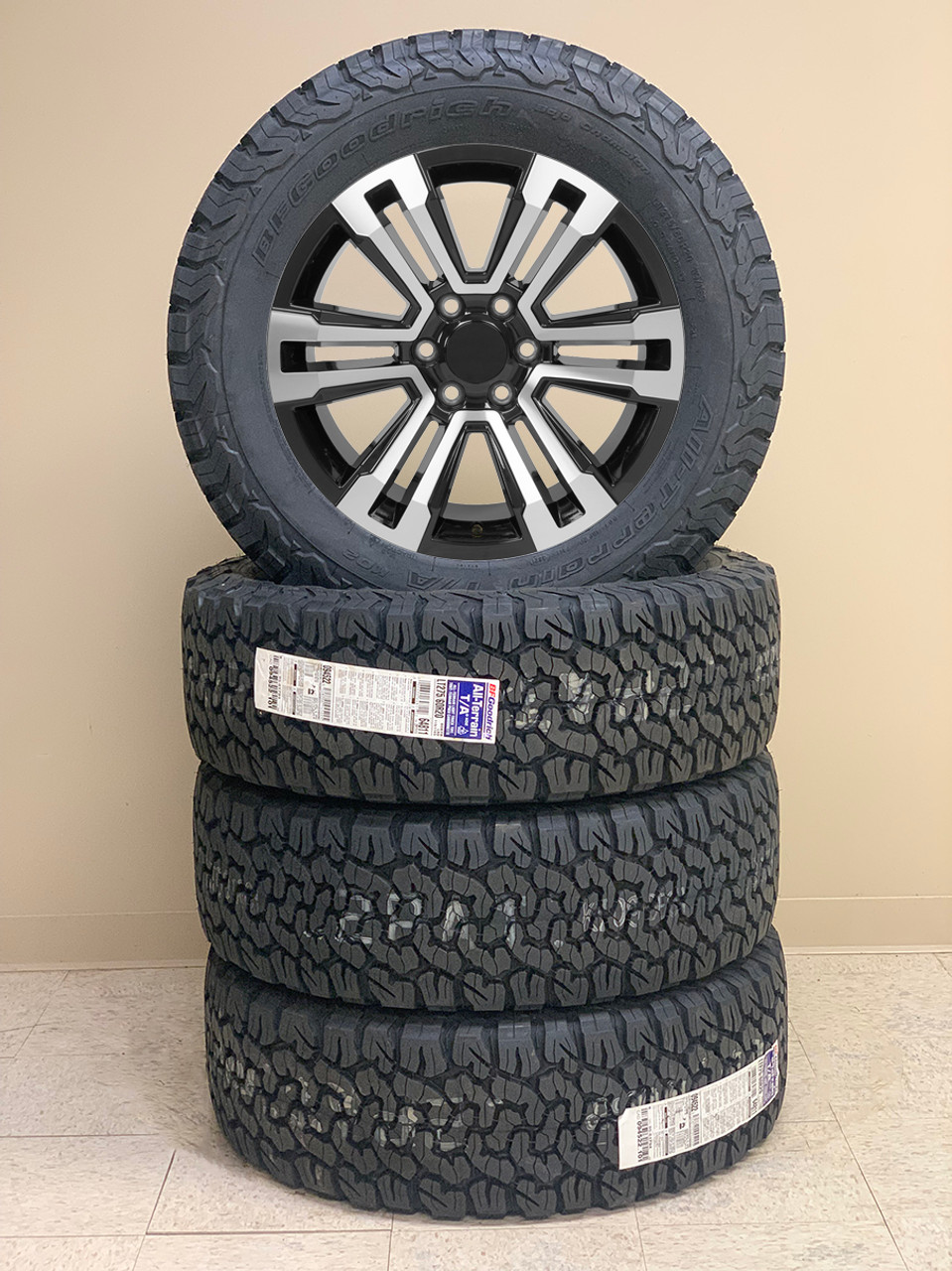 Gmc Style Denali Style Split Spoke 20 Black And Machine Wheels With