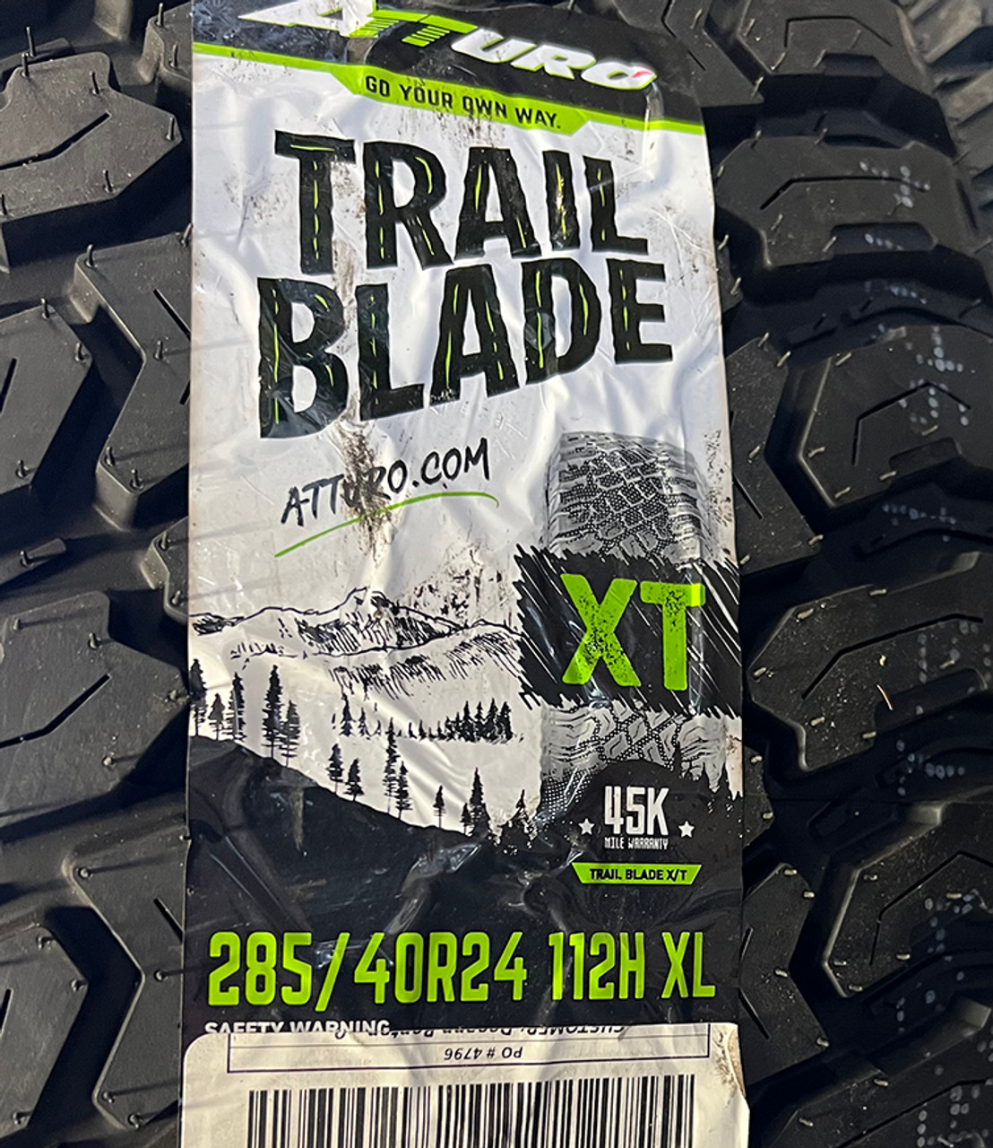 24 Gloss Black Snowflake Wheels With 28540r24 All Terrain Tires