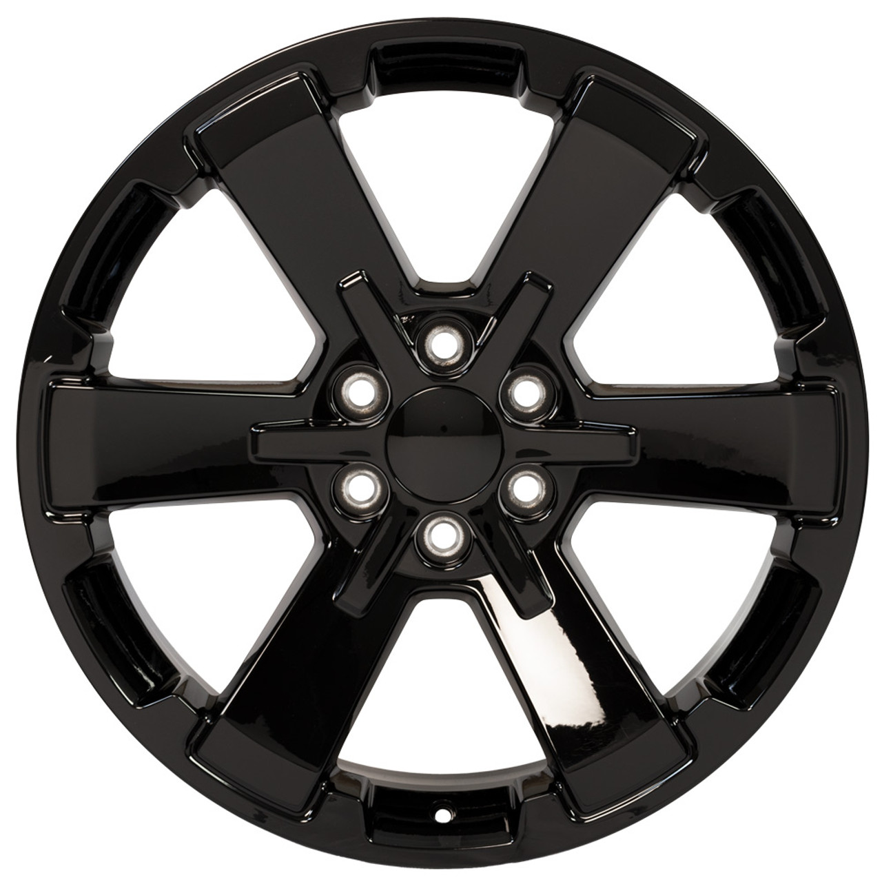 Gmc Gloss Black Six Spoke Rally Style 22 Wheels For Gmc Sierra And Yukon