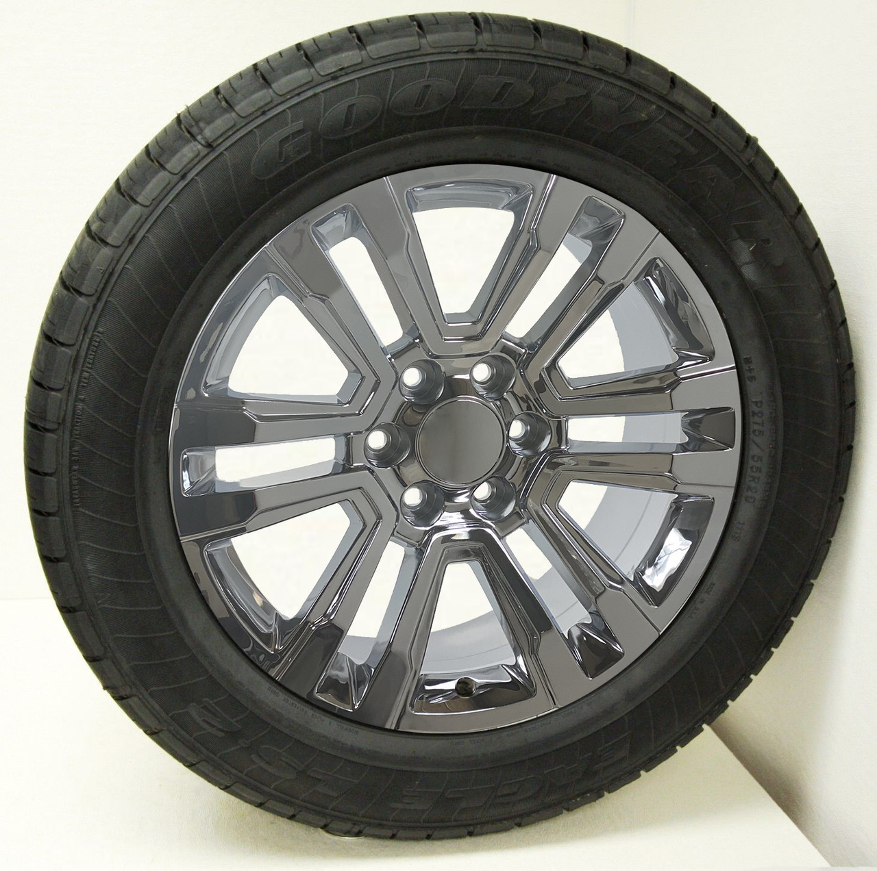 Chevy Style Raised Split Spoke Chrome 20 Wheels With Goodyear Tires