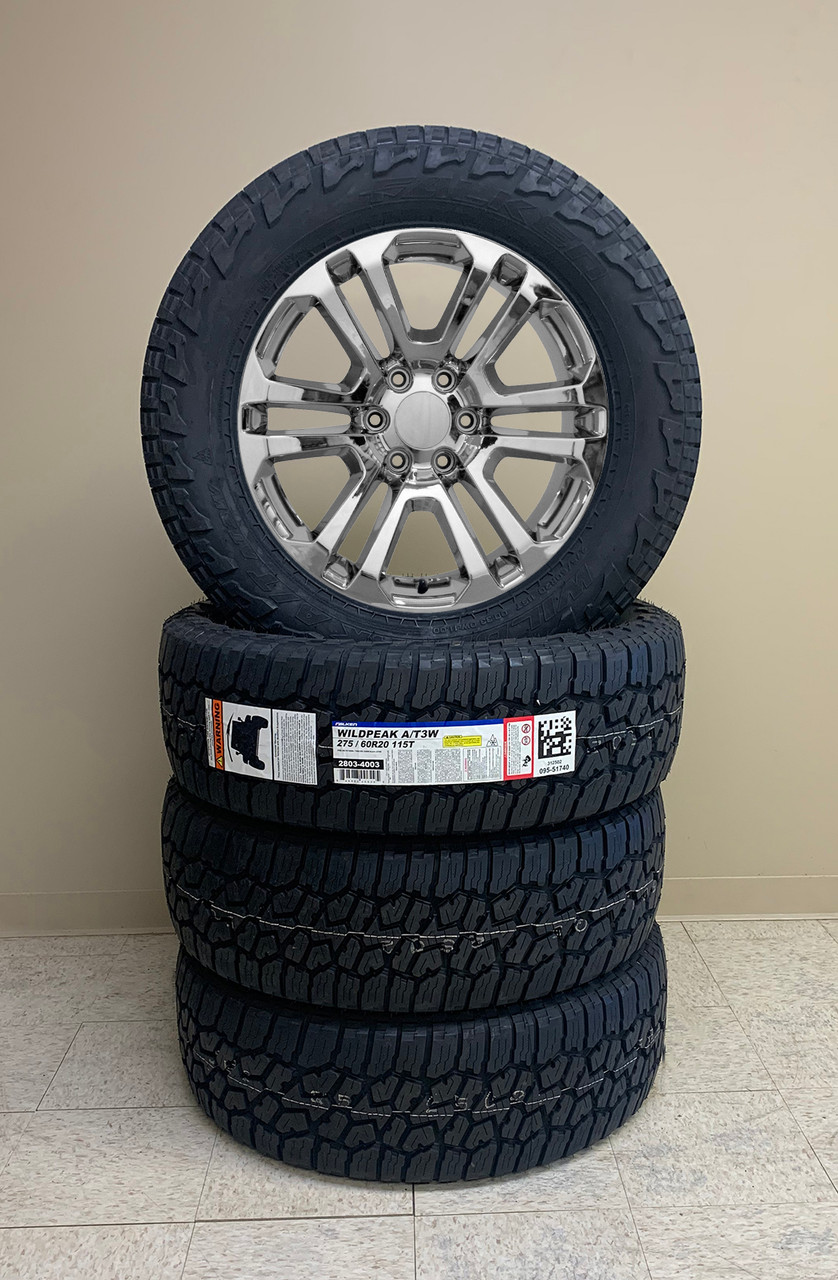 Chevy Split Spoke Chrome 20 Wheels With Falken Tires