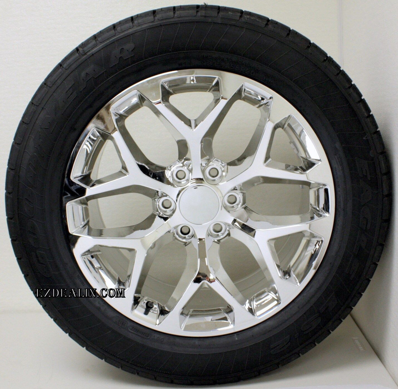 Chevy Snowflake Chrome 20" Wheels With Goodyear Tires
