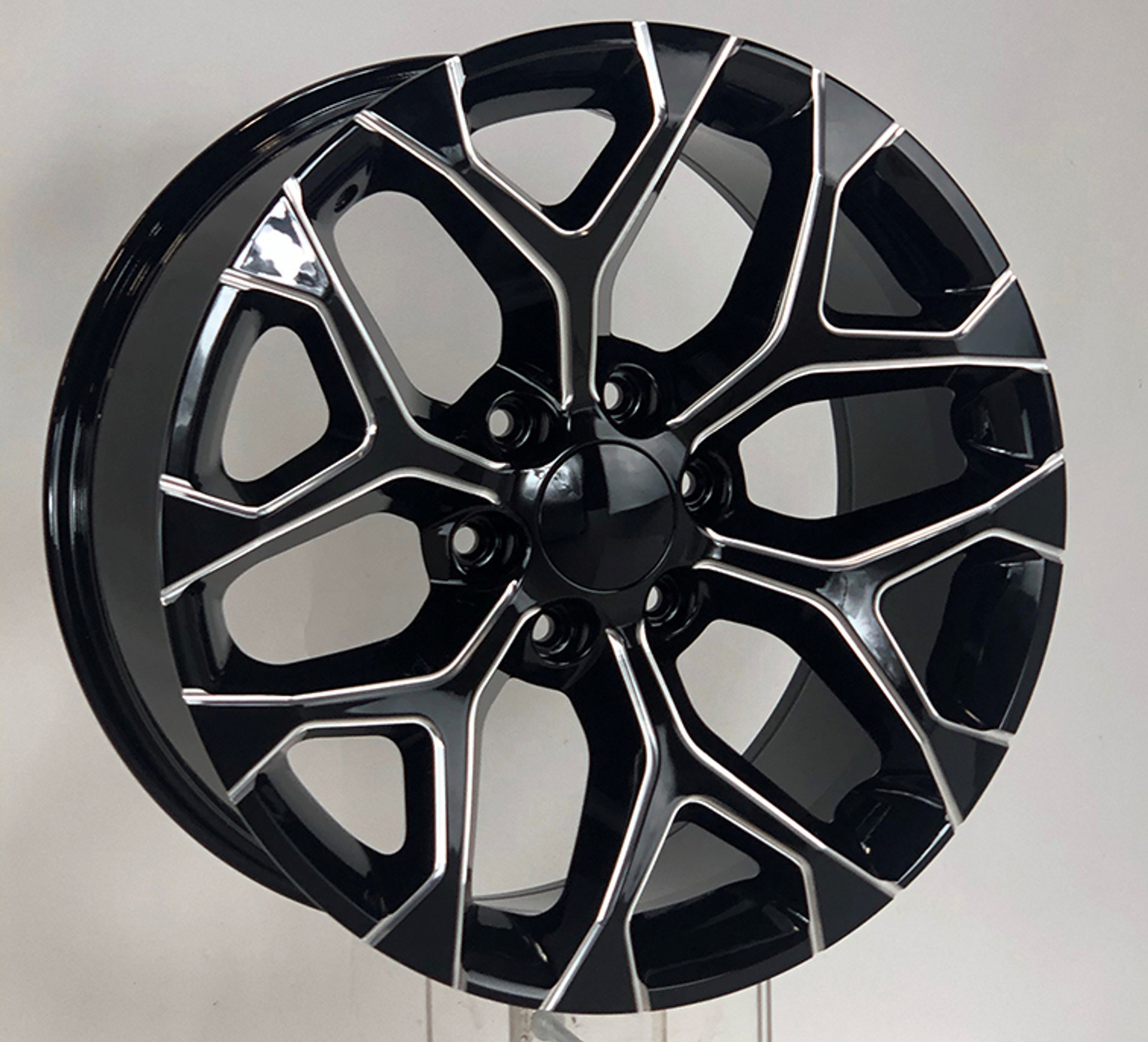 Gmc 20 Inch Gloss Black Milled Edge Snowflake Wheels For Sierra Yukon