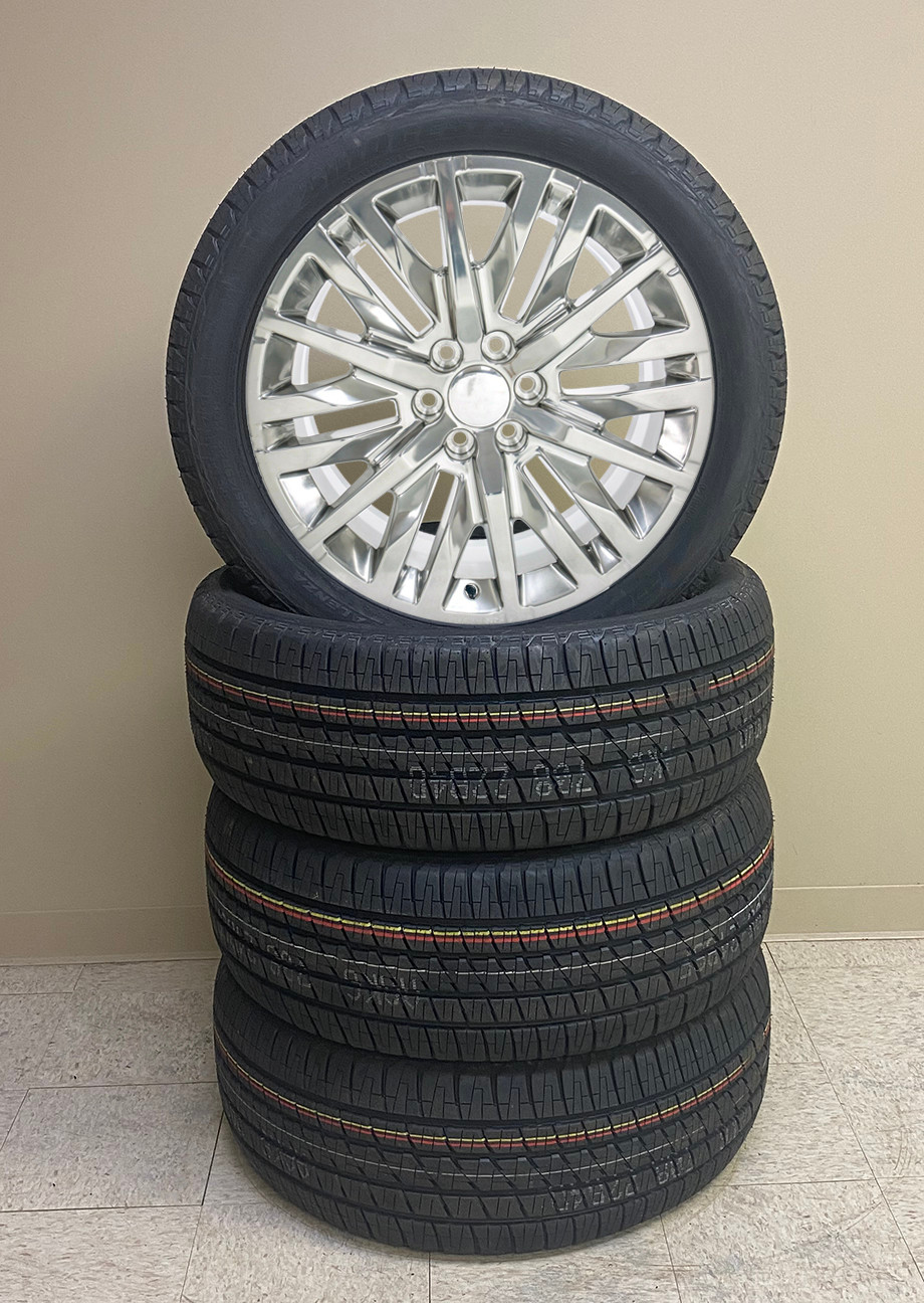 GMC Polished Multi Spoke 22" Wheels With Bridgestone Dueler Alenza Tires