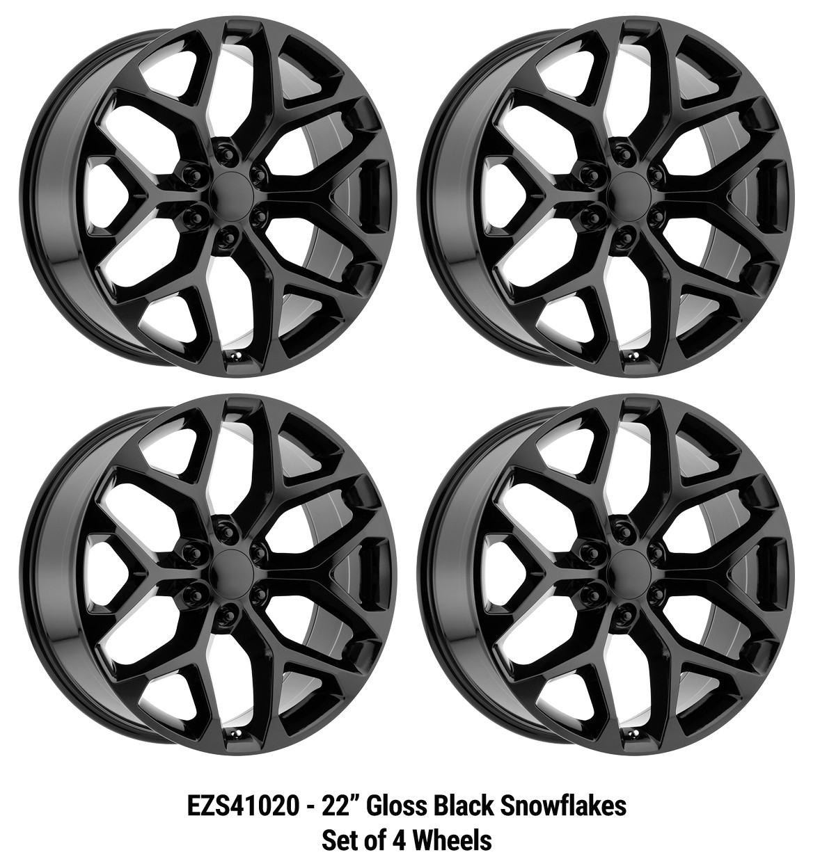 Chevy Style Gloss Black Snowflake 22 inch Wheels
