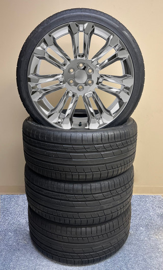 24" Chrome Seven Split Spoke Wheels With 305/35/24 Tires