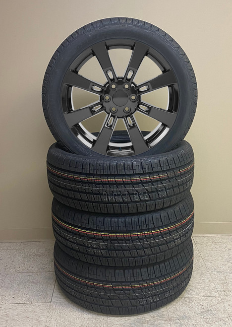 Chevy Gloss Black Eight Spoke 22 Inch Wheels For Silverado Suburban Tahoe