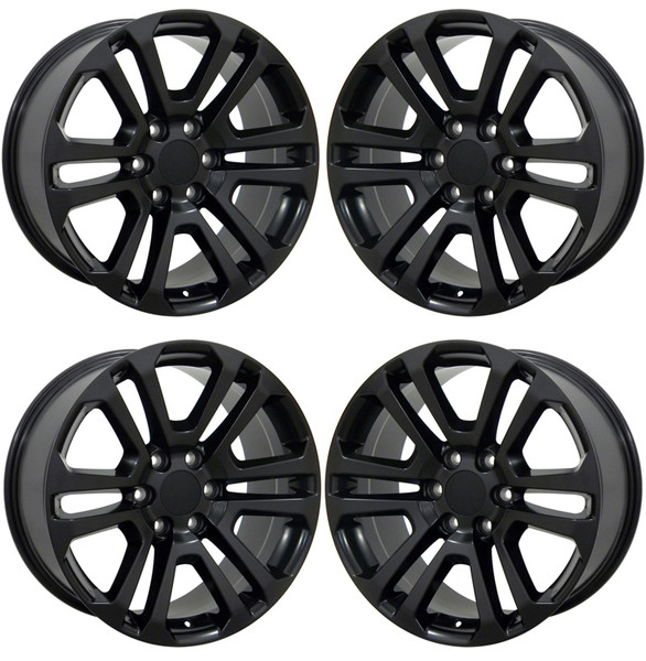 Chevy Satin Black Split Spoke 20" Wheels With Highway Tread Tires