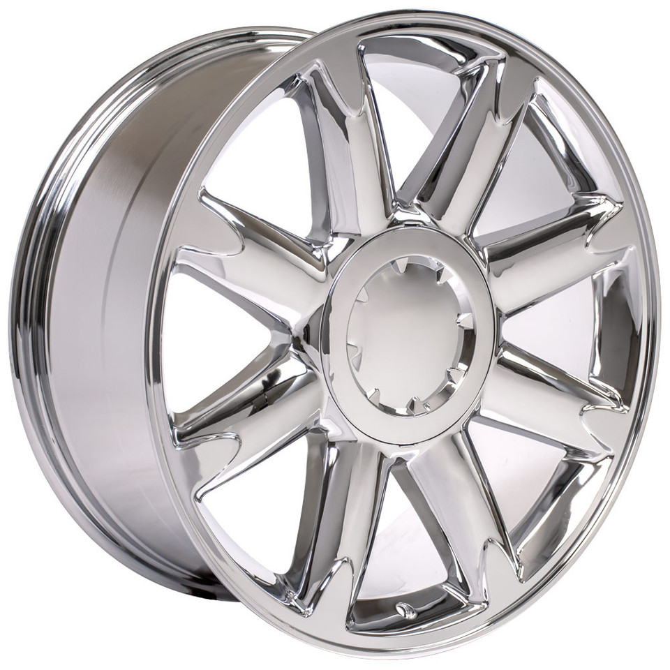 GMC Denali Style Eight Spoke Chrome 20 Inch Wheels