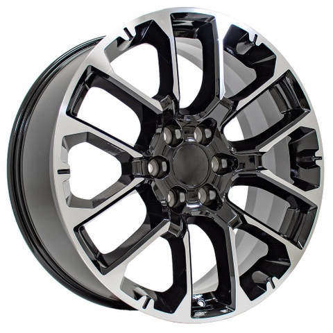 Chevy 22 Inch Black and Machine Notched Honeycomb Rims for Silverado ...