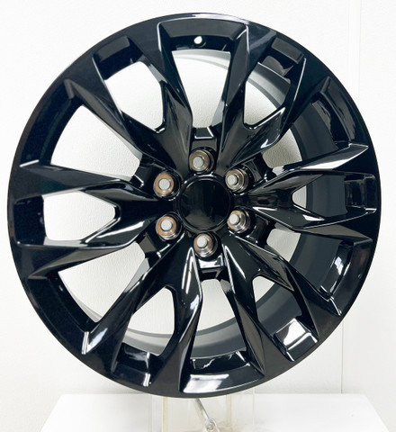 Chevy Gloss Black 22 Inch Six Split Spoke Replica Wheels