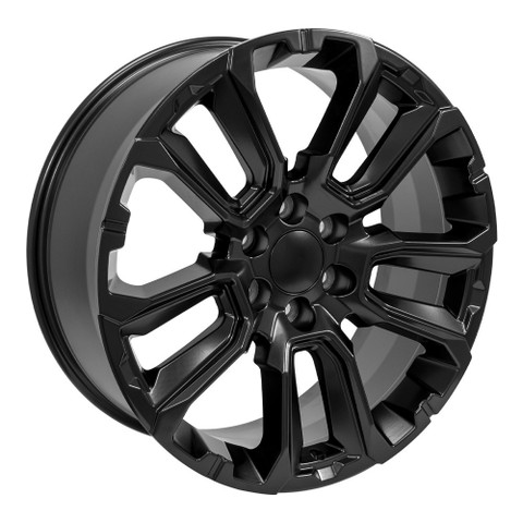 Chevy 22 Inch Satin Black Notched RST Style Rims for Silverado, Tahoe ...
