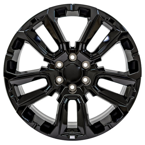 Chevy 22 Inch Gloss Black Notched RST Style Rims for Silverado, Tahoe ...