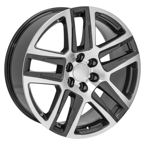Chevy Gunmetal and Machine 20 Inch Five Split Spoke Wheels