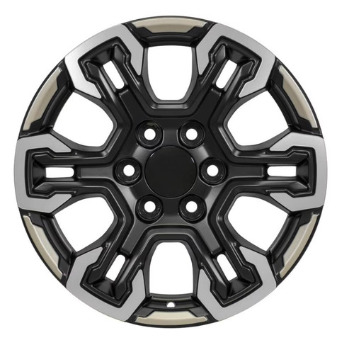 Satin Black and Machine Two Tone 18 Inch Split Spoke Wheels for GMC and ...