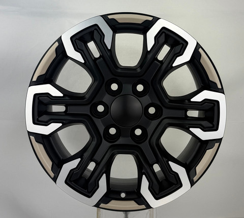 Chevy Satin Black and Machine Two Tone 20 Inch ZR2 Style Split Spoke Wheels