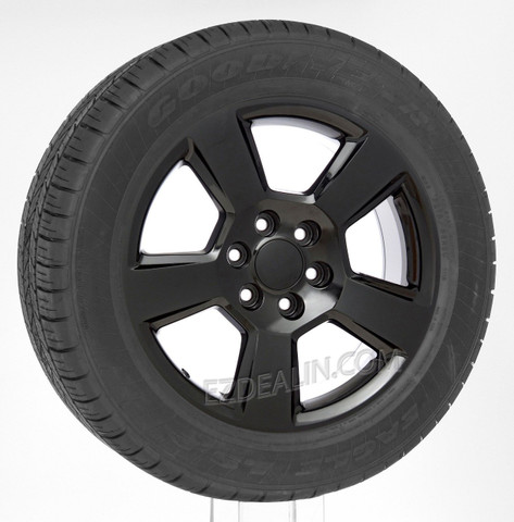 Chevy Gloss Black New Style LTZ 20" Wheels With Goodyear Tires