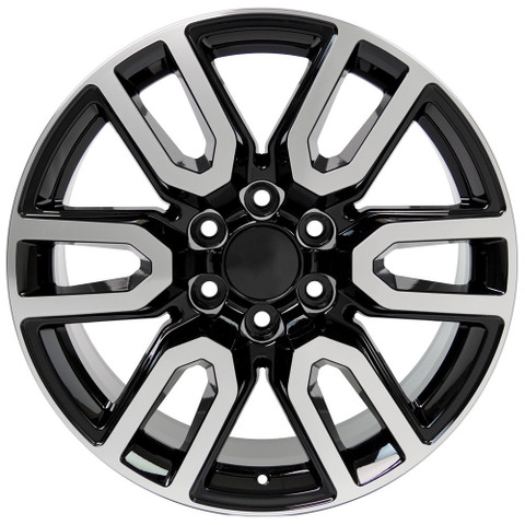 Chevy Gloss Black and Machine 20 Inch AT4 Style Split Spoke Wheels