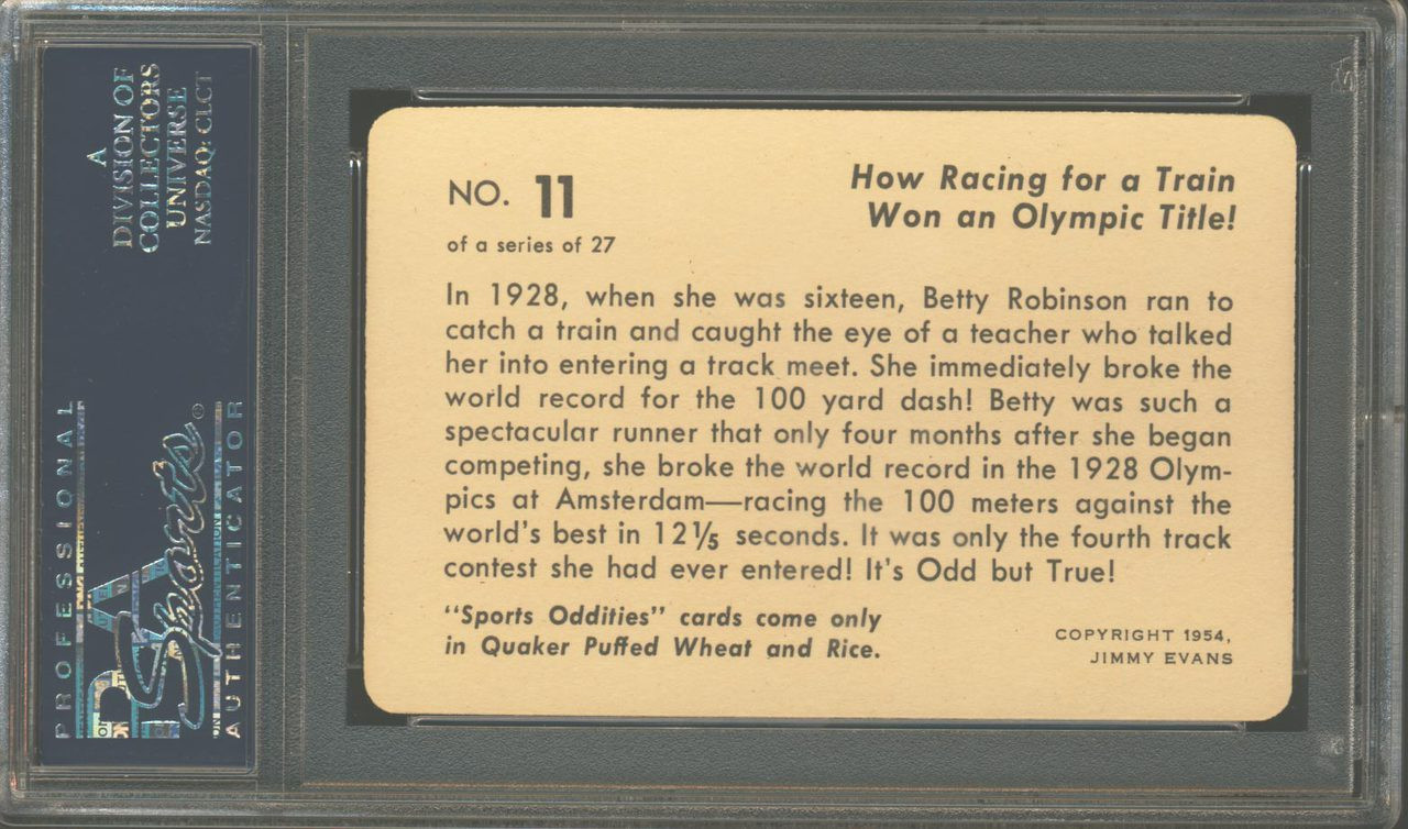 1954 Quaker Sports Oddities #11 Betty Robinson PSA 6 EX-MT ...