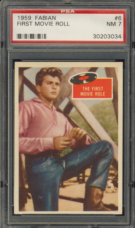 1959 Fabian #6 First Movie Roll PSA 7 NM #* - Scottsdale Cards