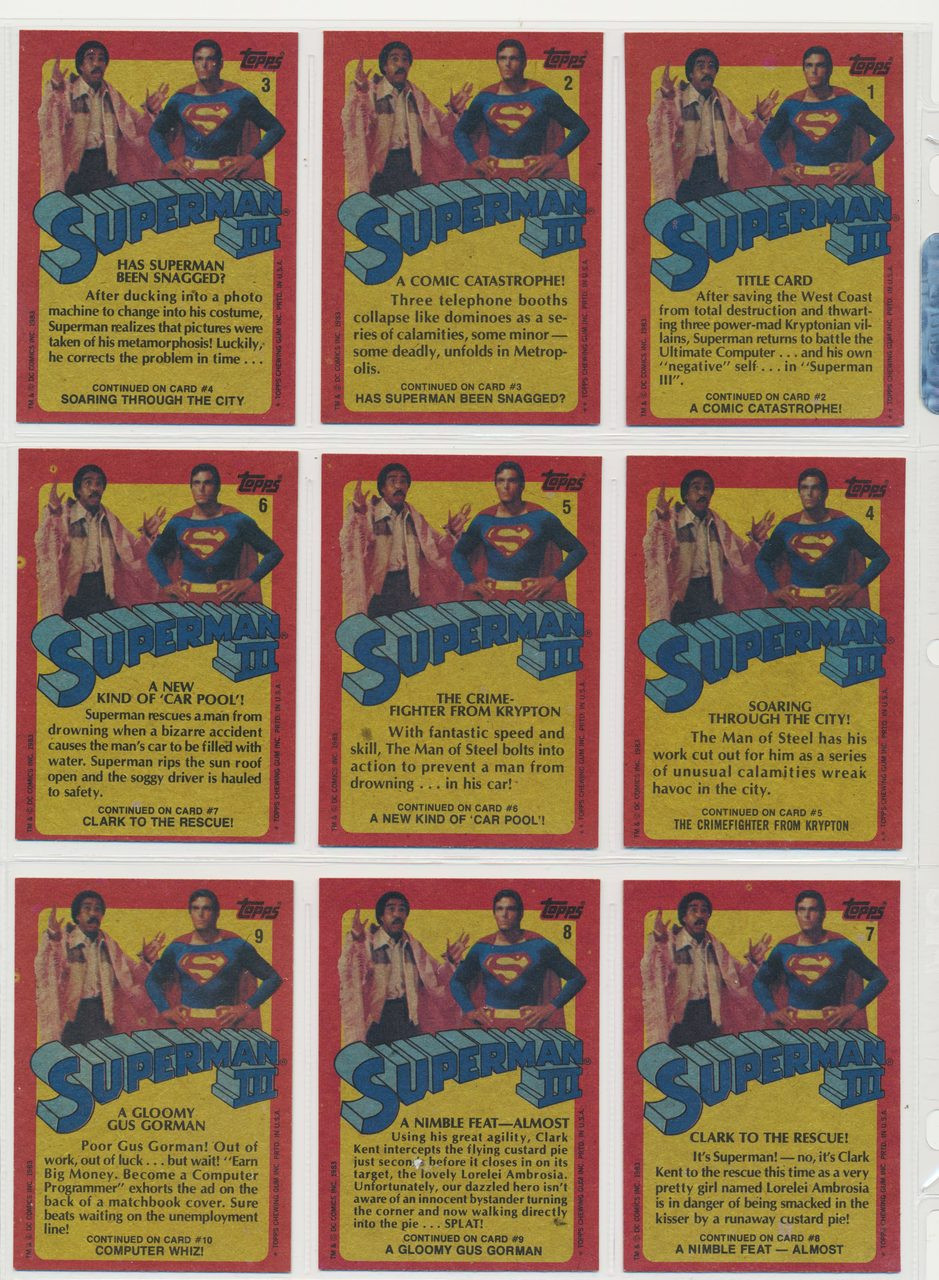 1983 Topps Superman III Set 99 NO STICKERS #*sku4077 - Scottsdale Cards