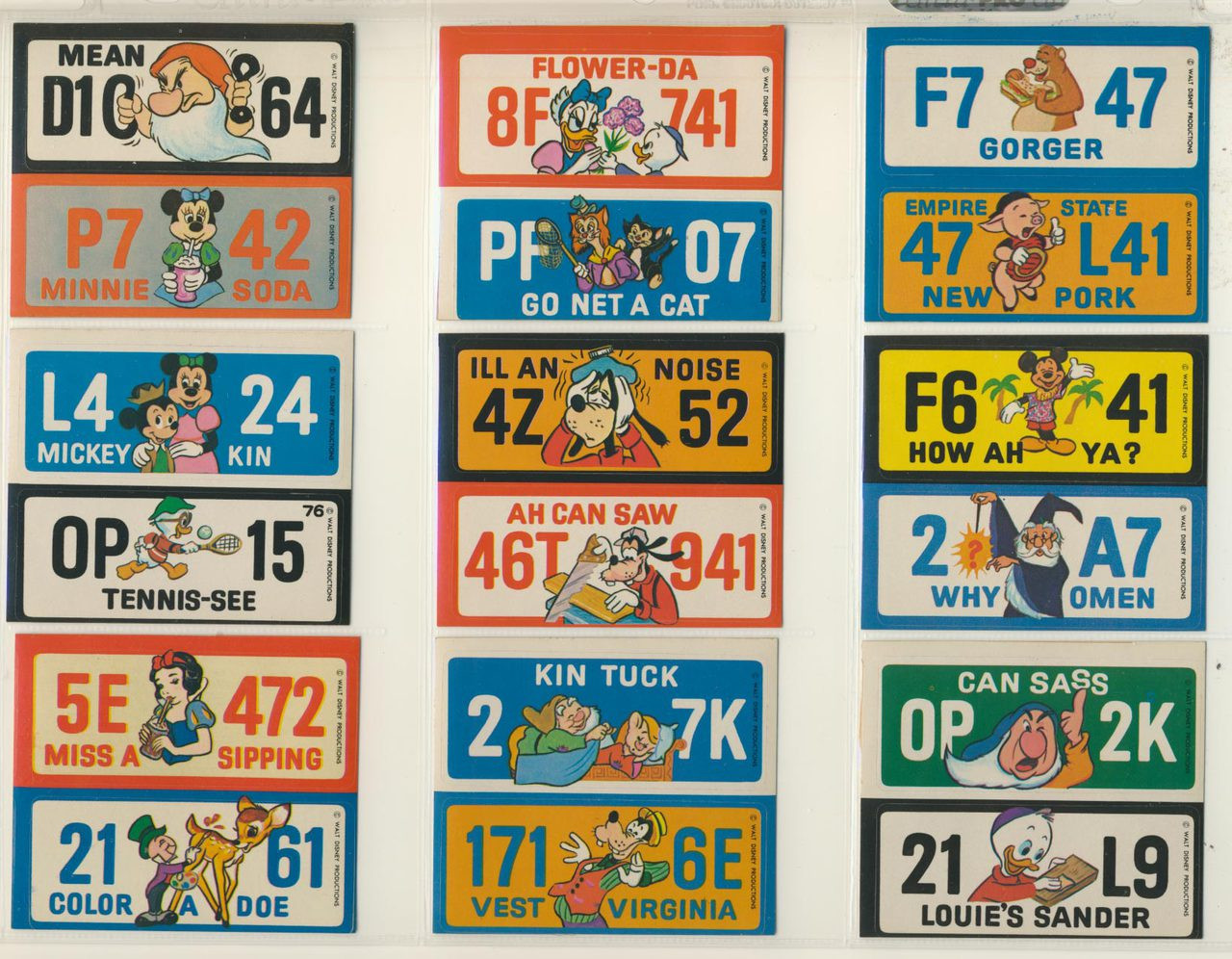1976 Wonder Bread Crazy License Plates Set 25 #*sku22976 - Scottsdale Cards