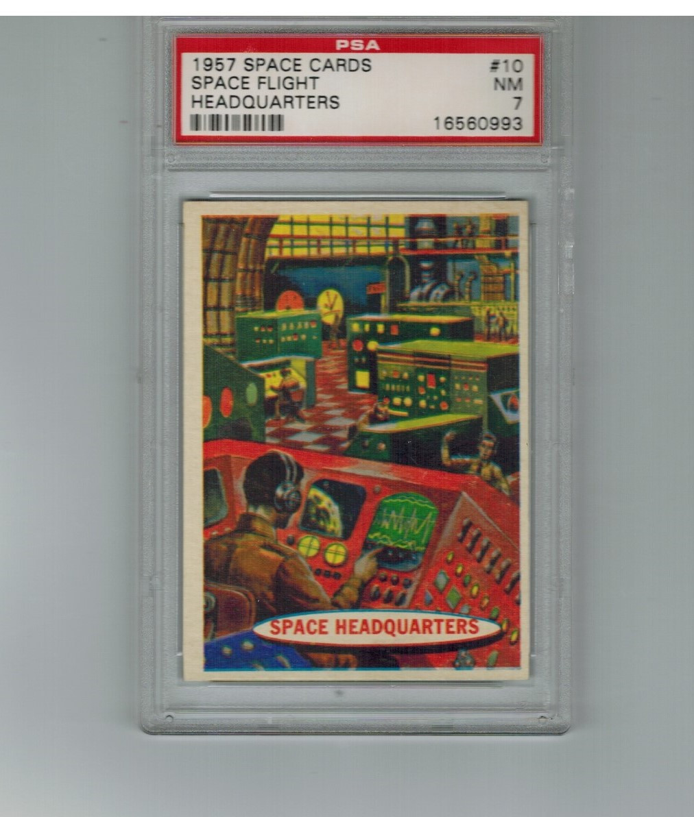 1957 Space Cards #10 Space Flight Headquarters PSA 7 NM #*sku4555