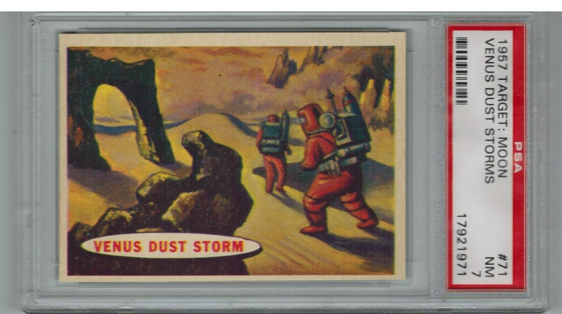 1957 Space Cards Target Moon Back #71 Venus Dust Storm PSA 7 NM #*sku4597