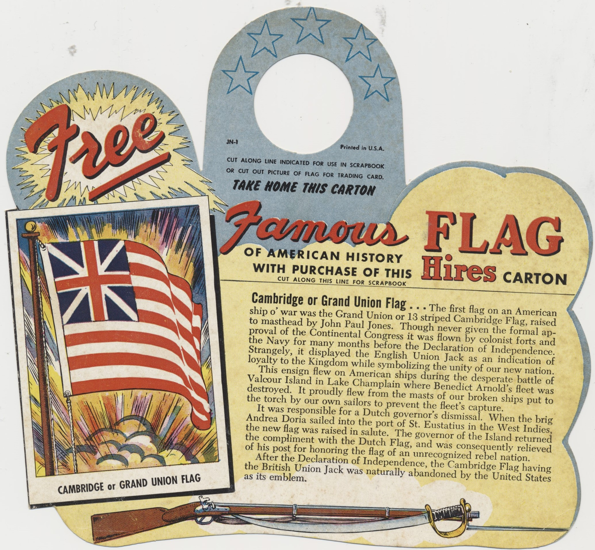 1950's Hires Root Beer Famous Flags Of American History 4/5