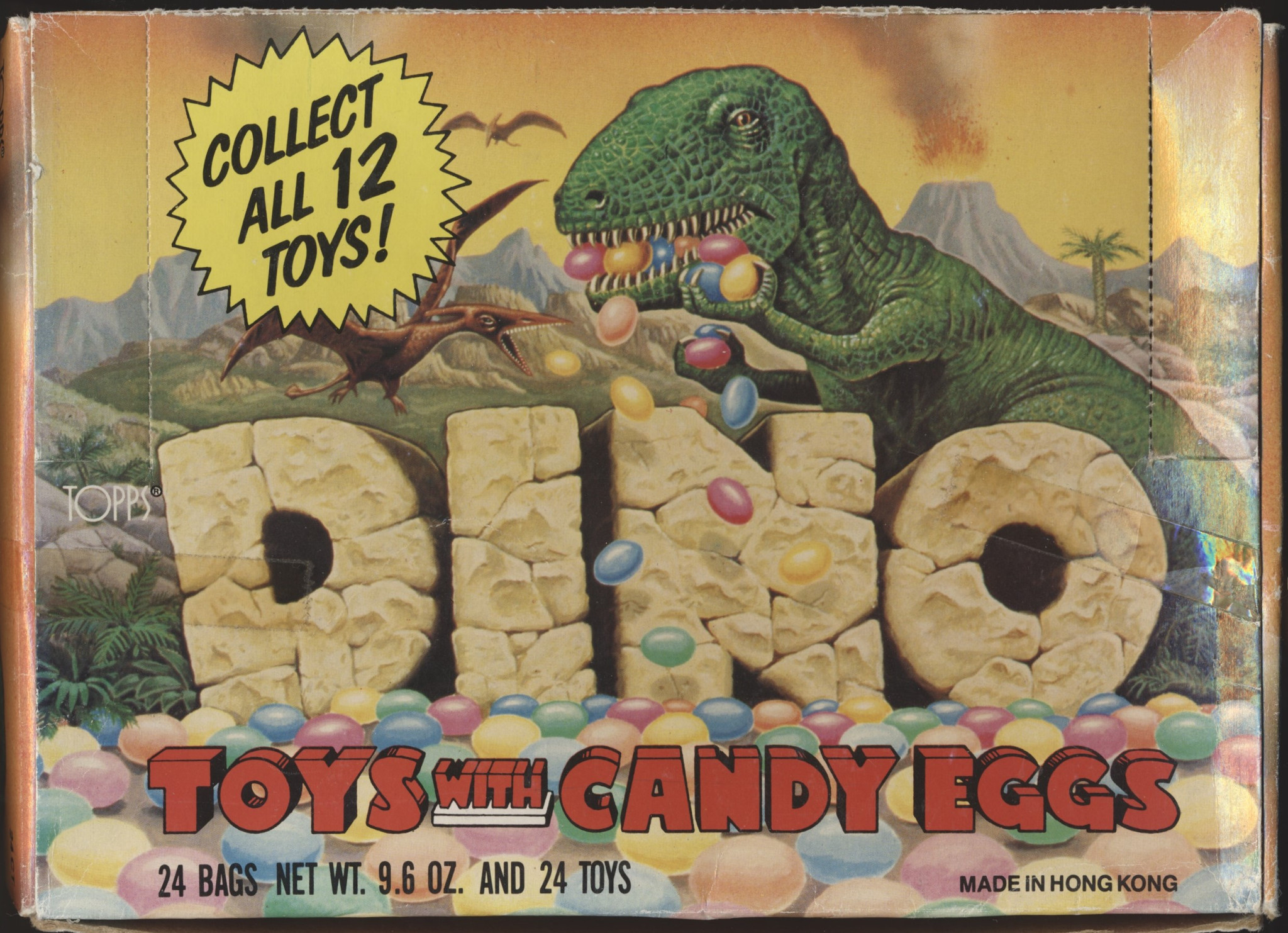 1988 Topps Dino Toys With Candy Eggs Empty Display Box